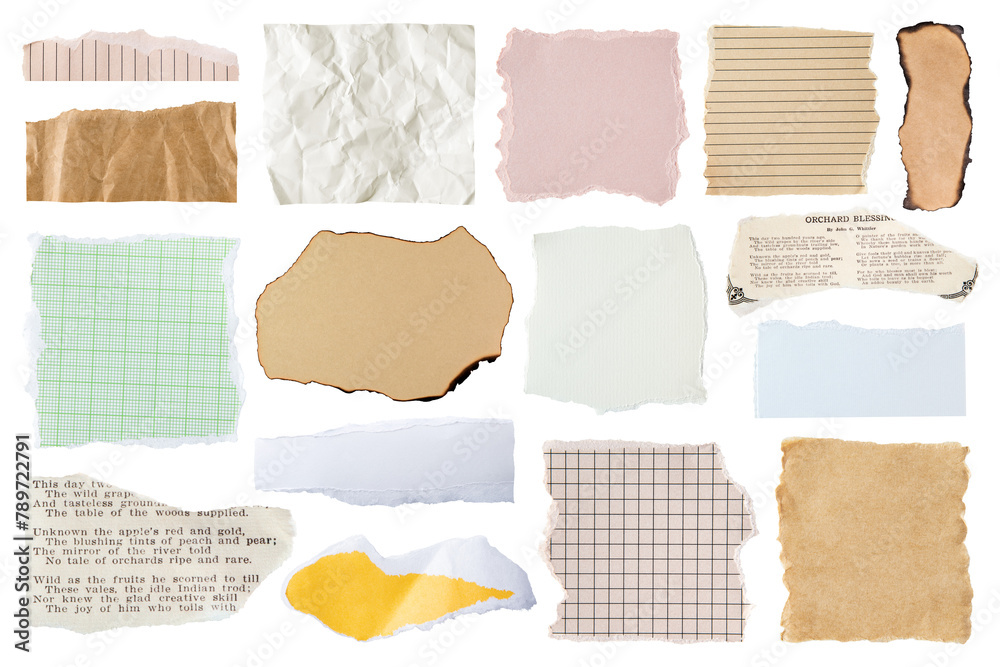 Ripped paper png stickers, aesthetic collage element set, transparent ...