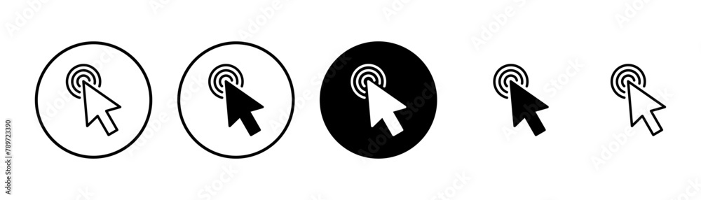 Click icon vector isolated on white background. Cursor icon. Computer mouse click cursor black ...