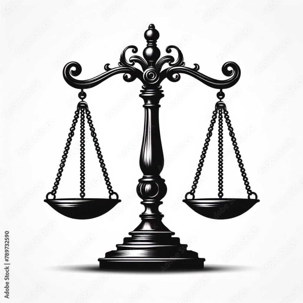 Simple classic justice balance scales silhouette. Justice scales line ...