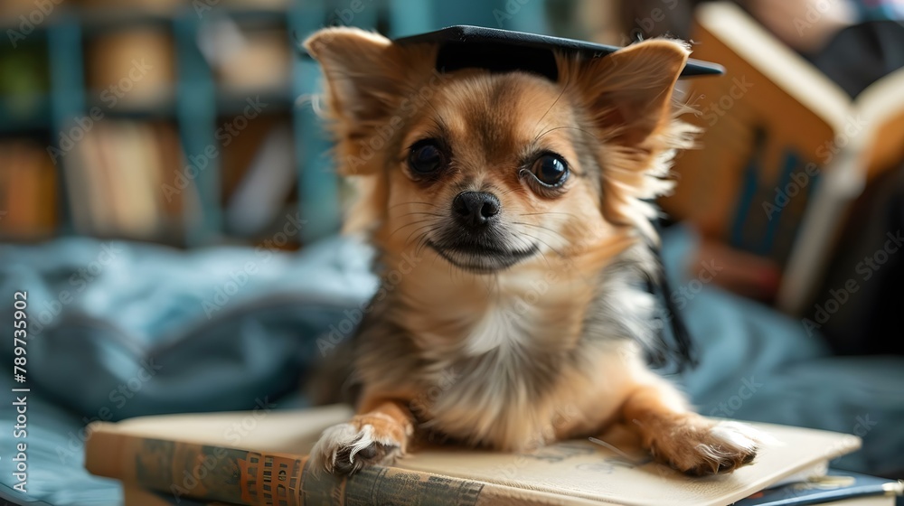 Studious Pup: Chihuahua's Graduation Dreams. Concept Pet Portraits ...