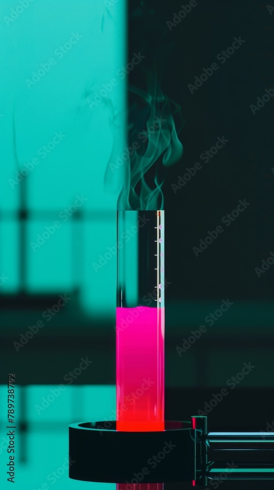 Captures a chemistry lab with vibrant orange flames from a Bunsen ...