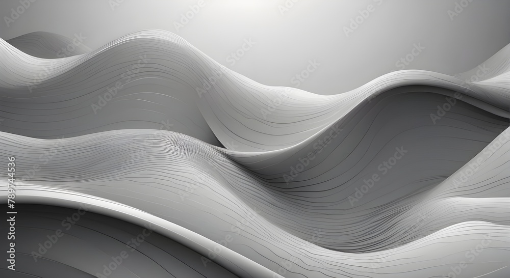Abstract grey wave background poster with dynamic. technology network ...
