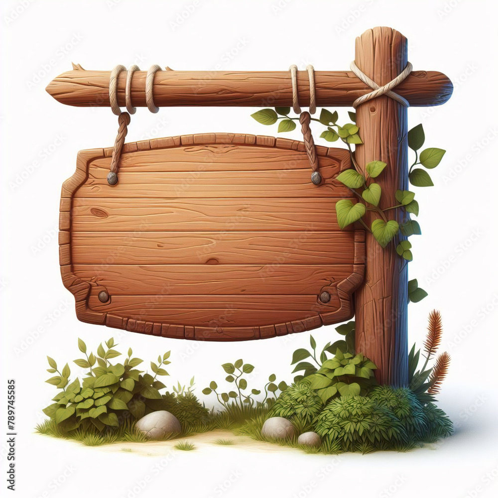 Blank empty wooden rustic signage sign board signpost post wood on ...