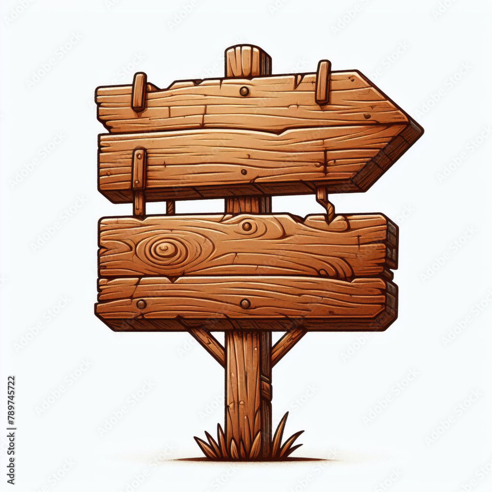 Blank empty wooden rustic signage sign board signpost post wood on ...
