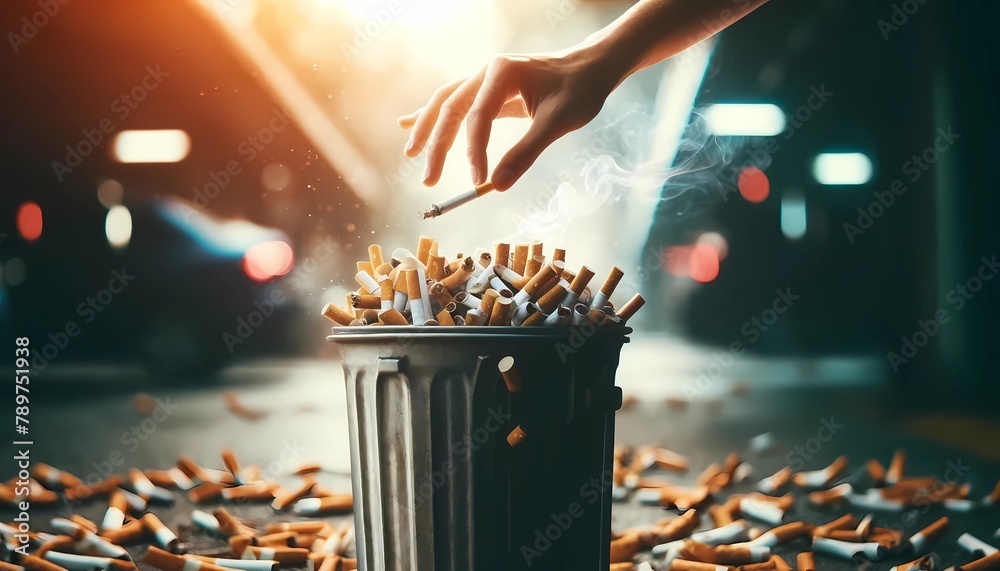 World no tobacco day concept for Stop smoking with a cigarette being ...
