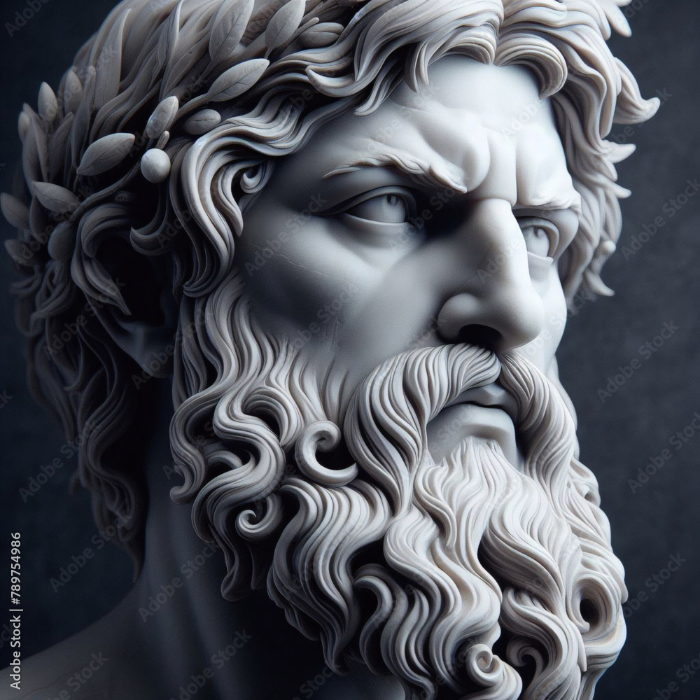 Illustration of a Renaissance marble statue of Hades. He is the king of ...