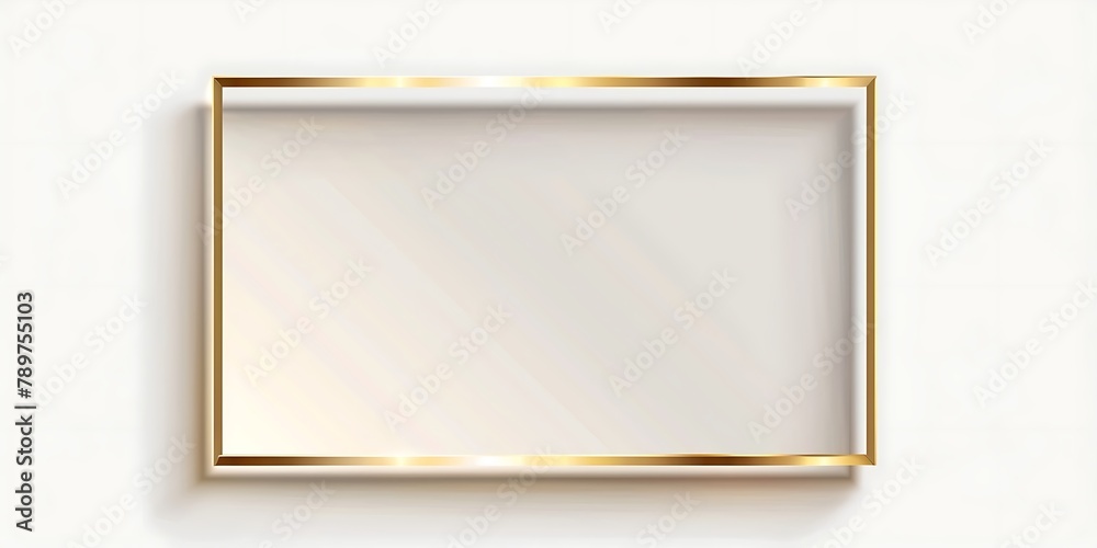 Gold frame with shadow isolated on transparent background, vector ...