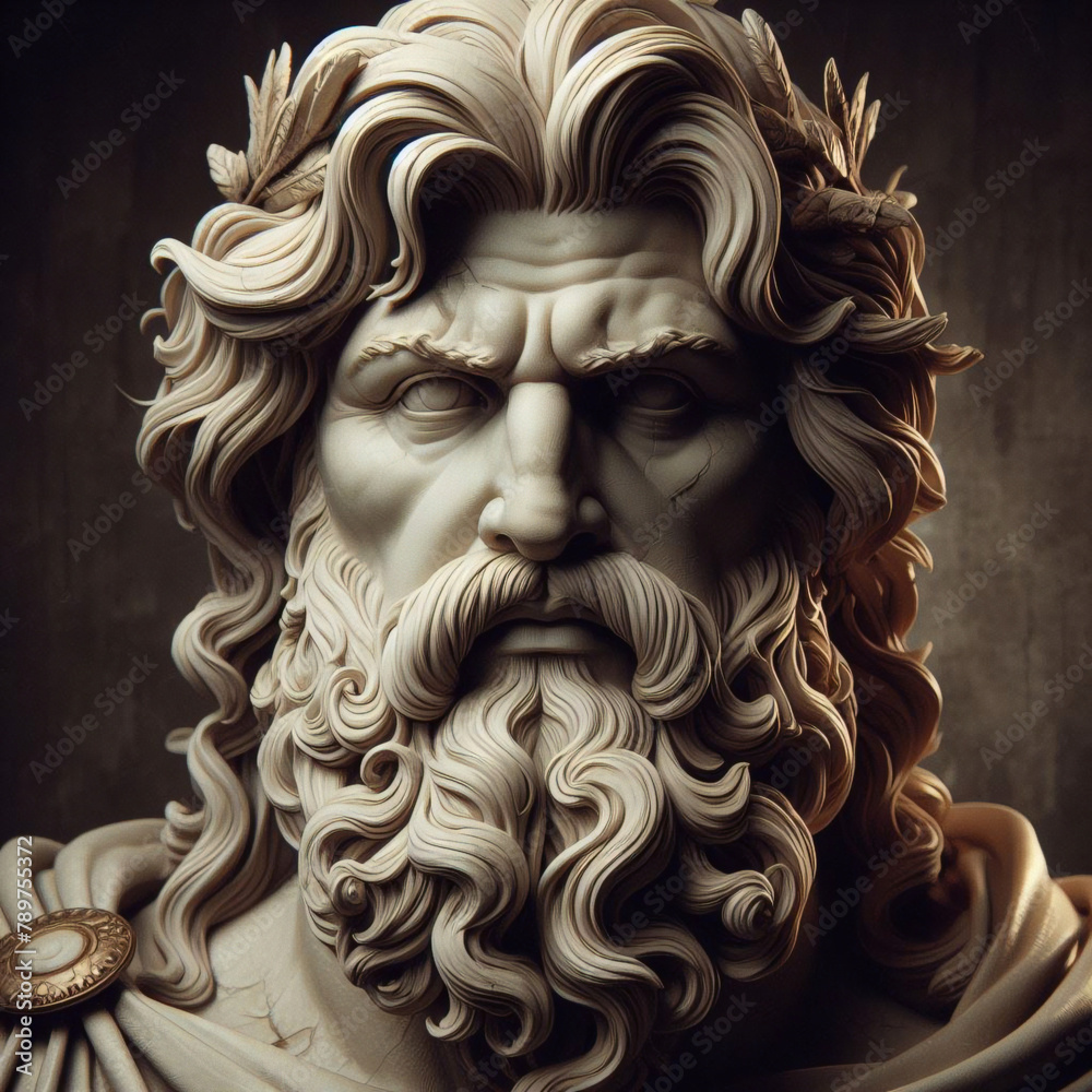Illustration of a Renaissance marble statue of Hades. He is the king of ...