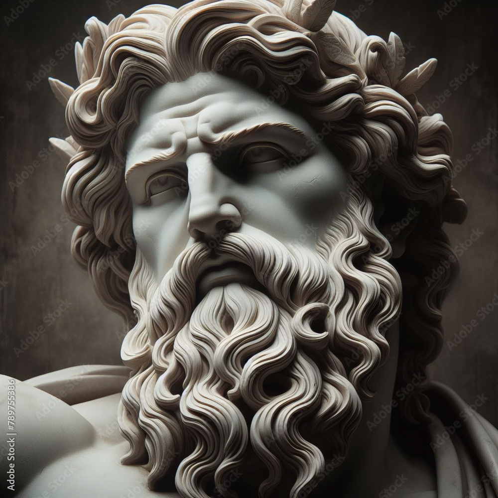 Illustration of a Renaissance marble statue of Hades. He is the king of ...