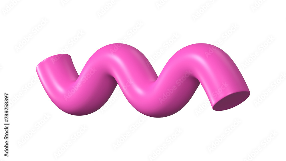 Pink squiggle shape png sticker, 3D abstract graphic, transparent ...