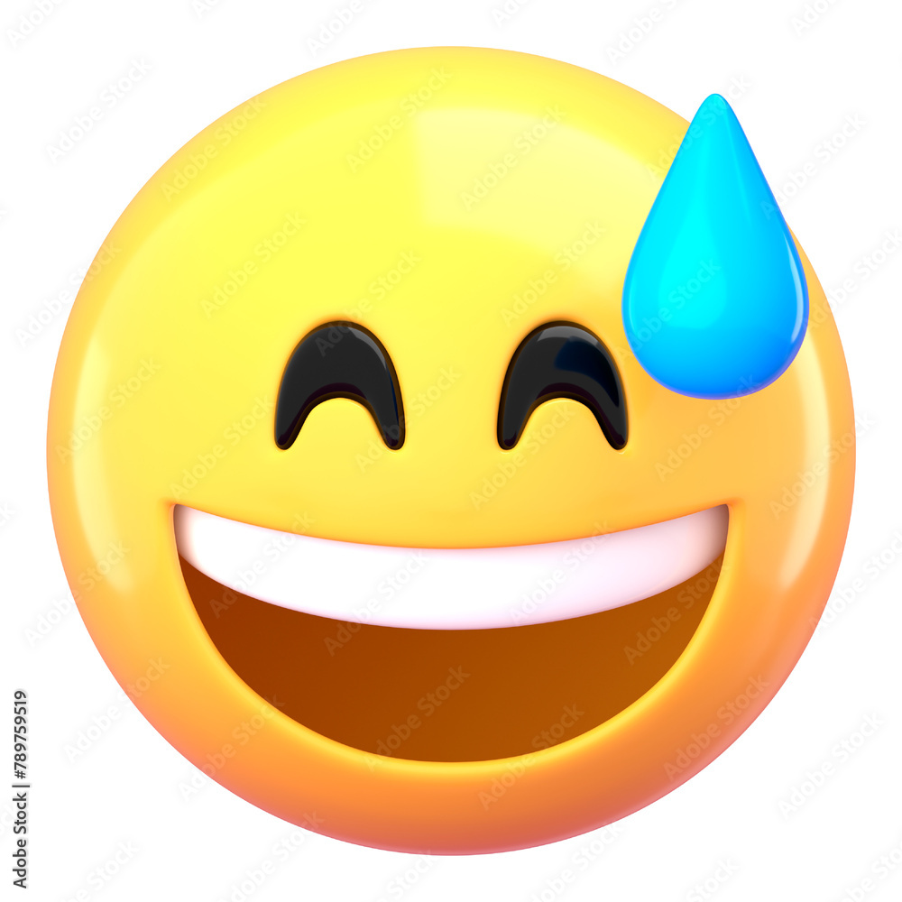 PNG 3D sweat emoticon sticker, transparent background Stock ...