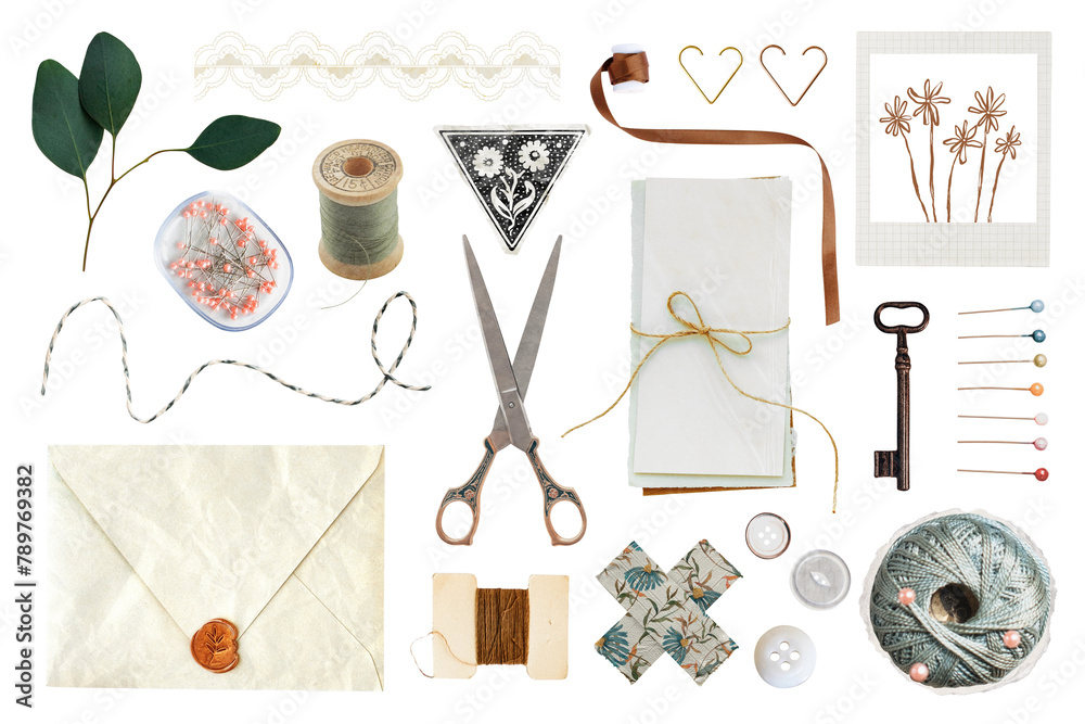 Arts and crafts png hobby sticker set, transparent background Stock ...