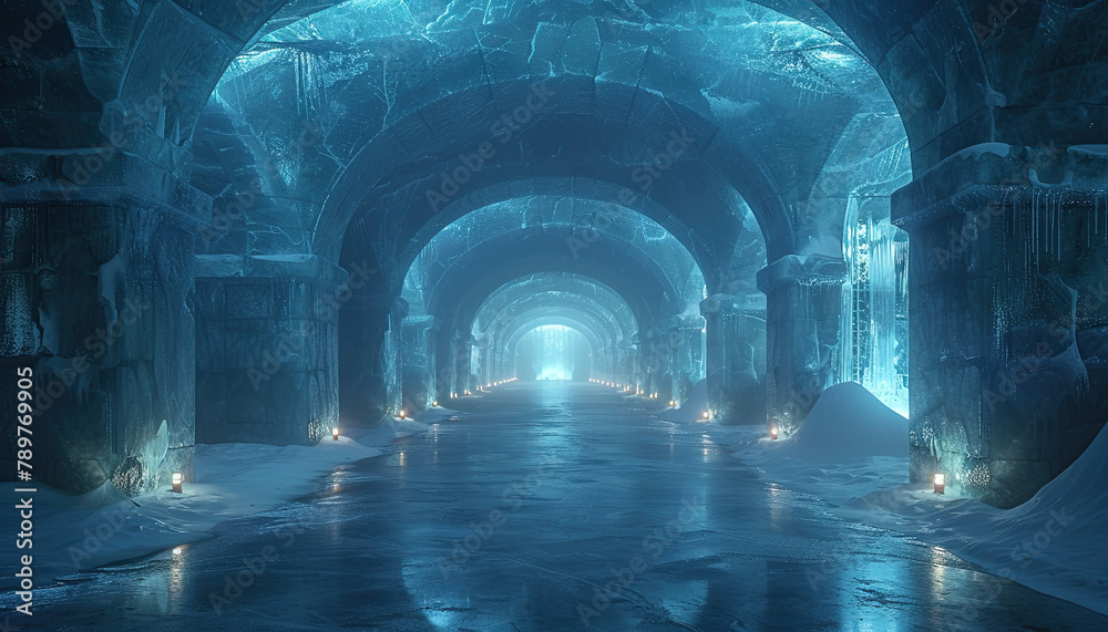 Amidst the frozen silence of the ice, the underground city in ...