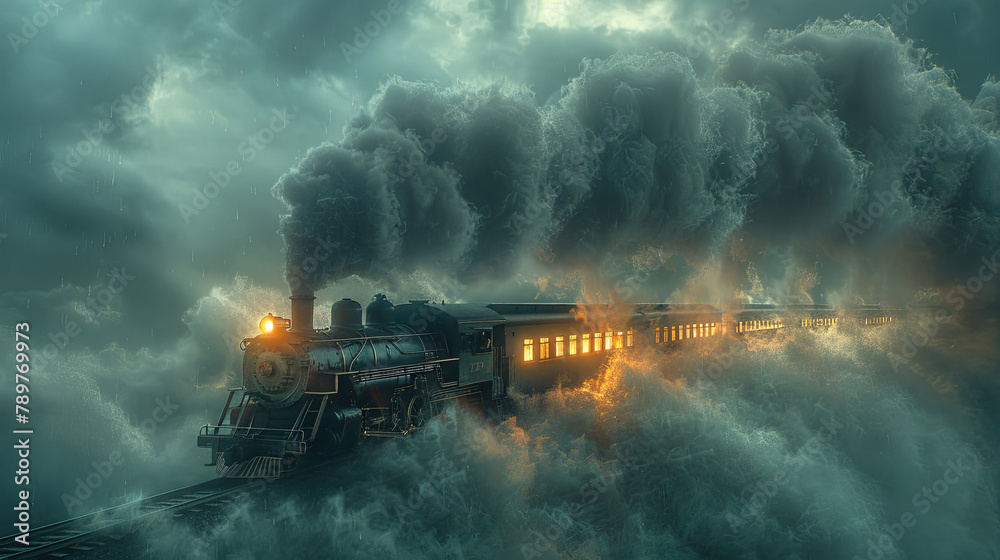 Amidst the swirling mists, the phantom train emerges from the shadows ...