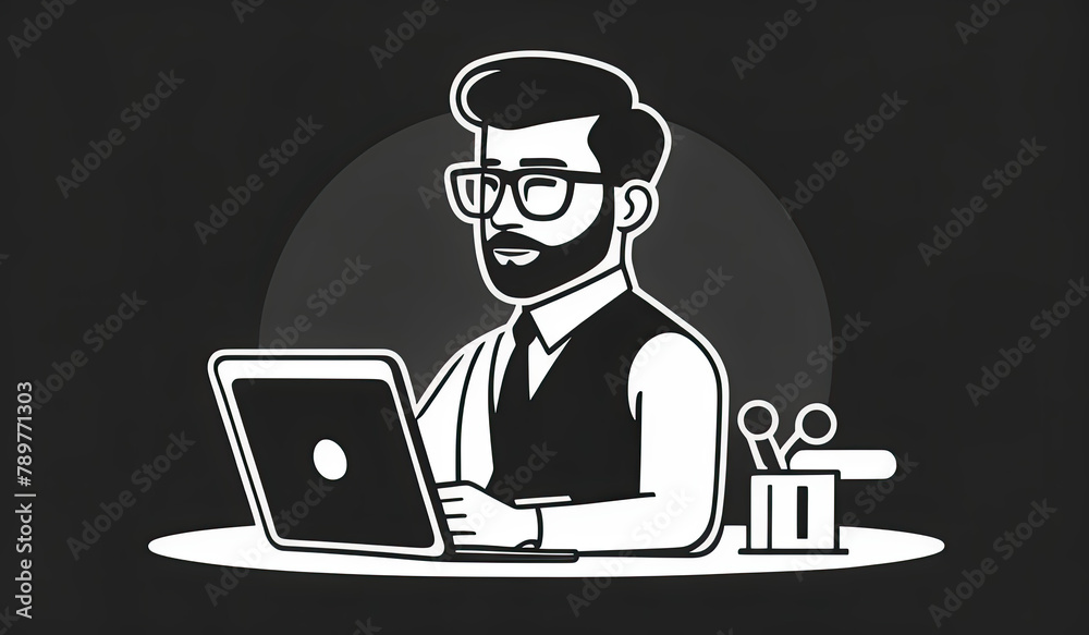 businessman with laptop, person with laptop, person working on laptop ...
