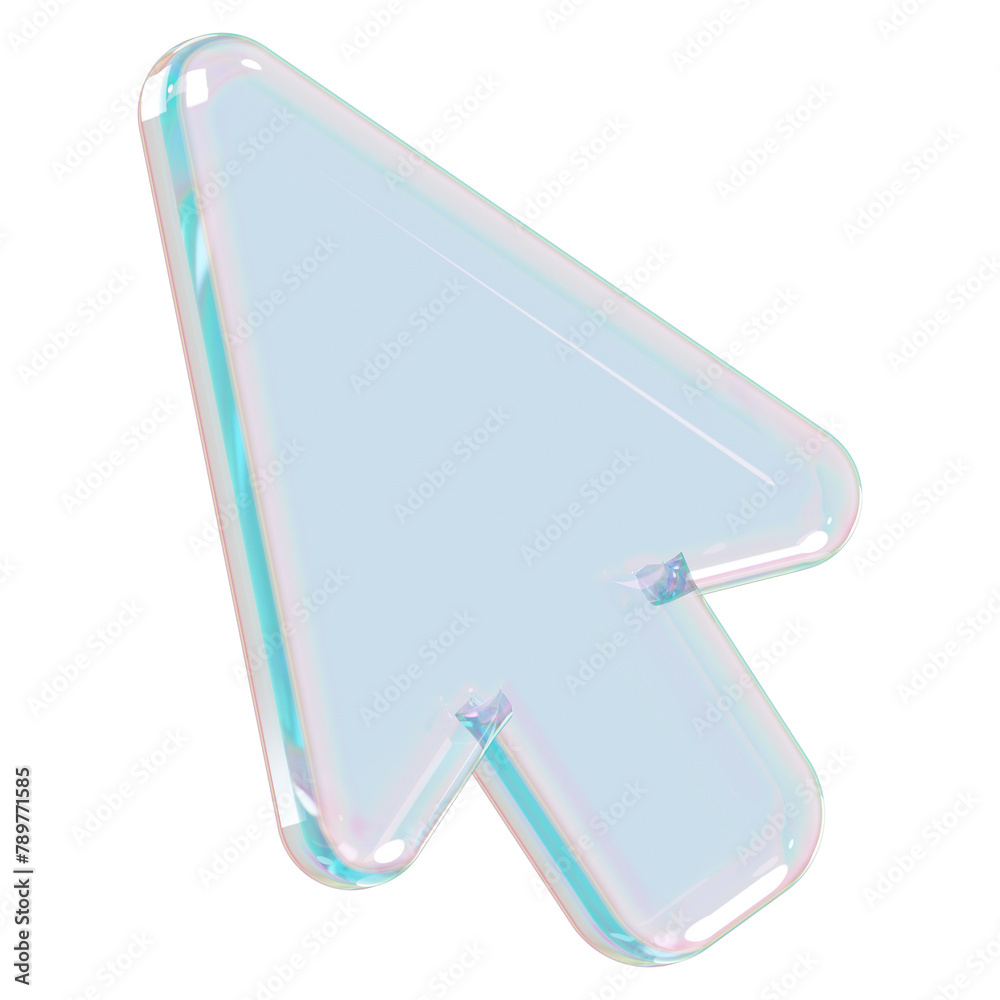 3D holographic arrow png cursor icon, transparent background Stock ...