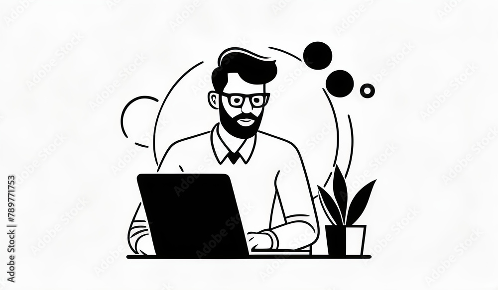 businessman with laptop, person with laptop, person working on laptop ...