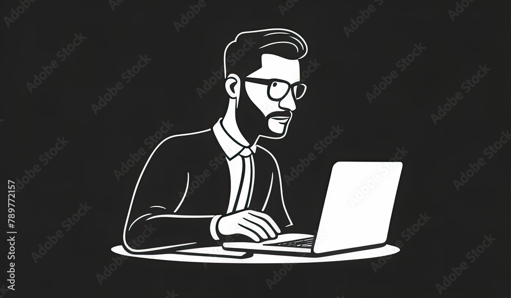 businessman with laptop, person with laptop, person working on laptop ...