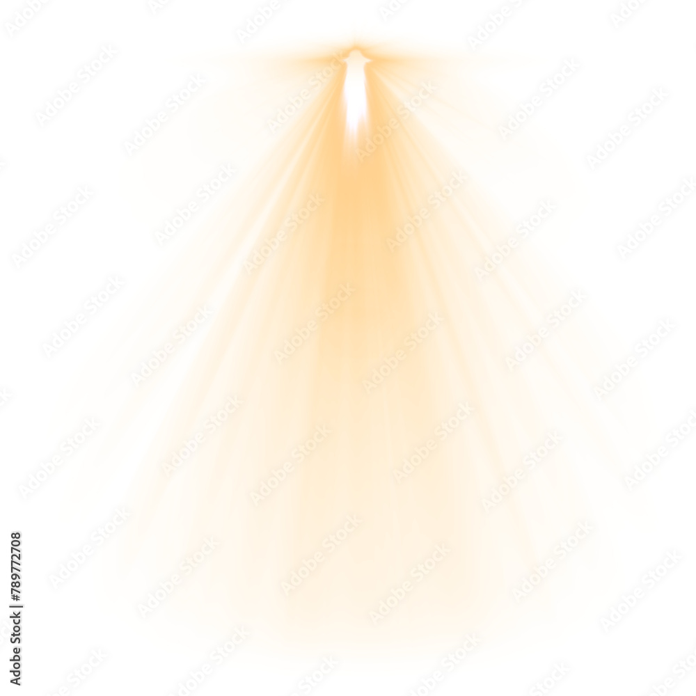 Ray lens flare png yellow light effect sticker, transparent background ...