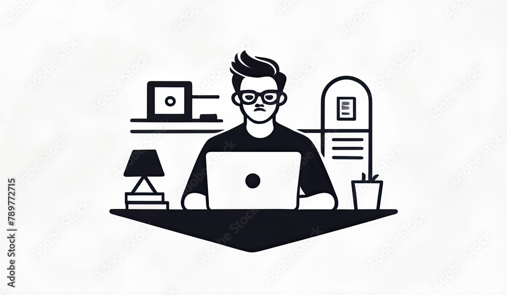 businessman with laptop, person with laptop, person working on laptop ...