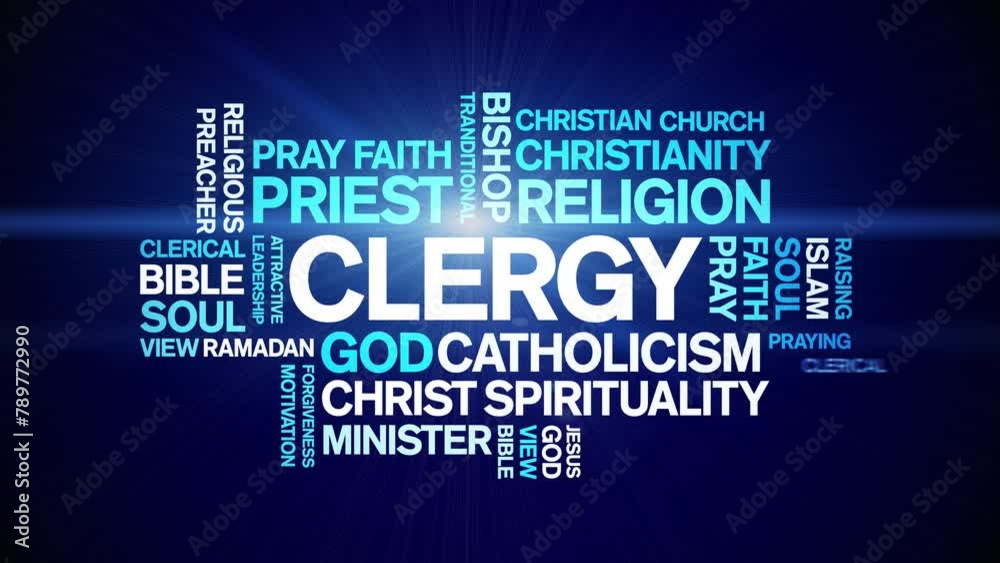 Clergy animated word cloud;text design animation tag kinetic typography ...
