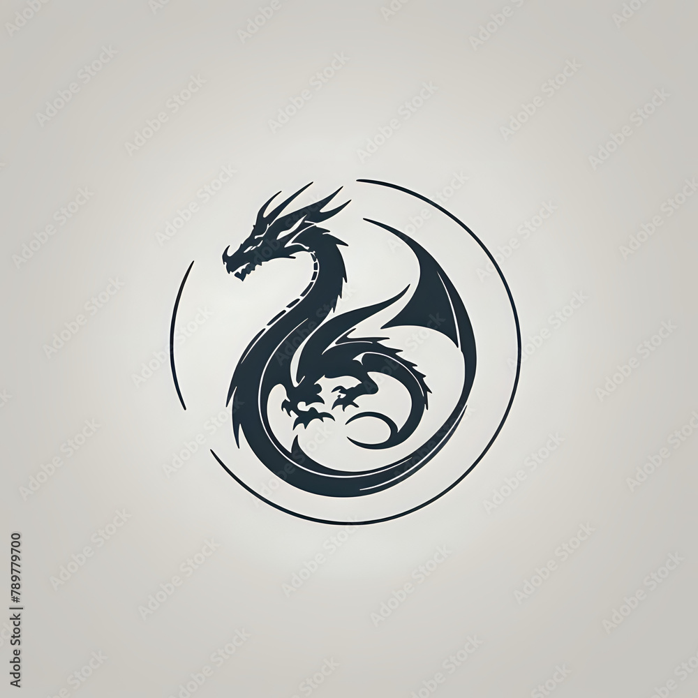 logo iconic dragon, circel logo dragon, chinese dragon tattoo, dragon ...