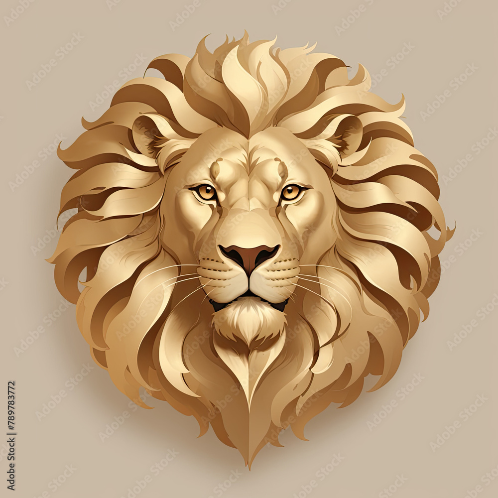 lion icon or lion logo, lion head mascot, illustration of an lion ...