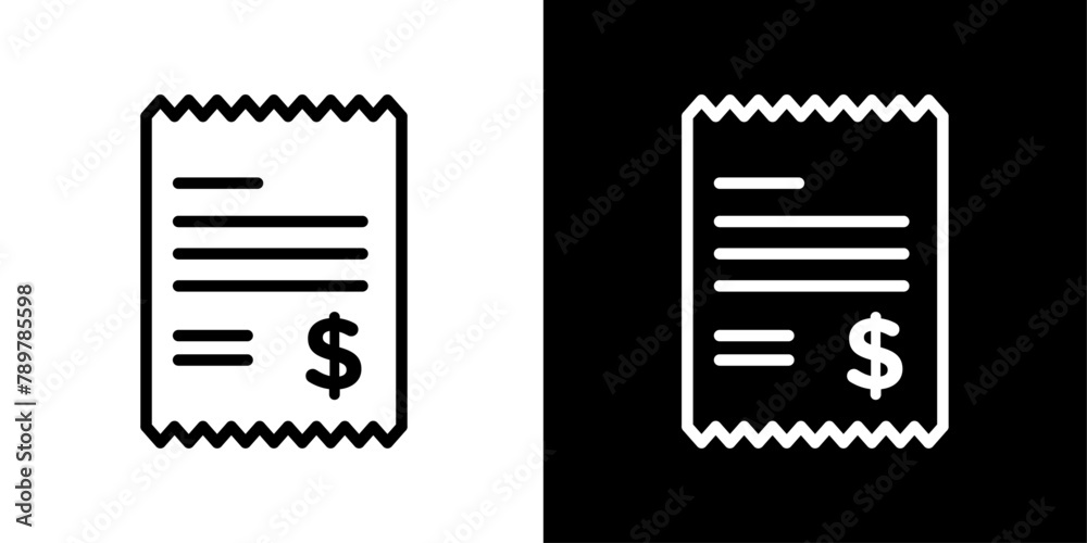 Invoice Icon Set. Order receipt and payment documentation vector symbol ...