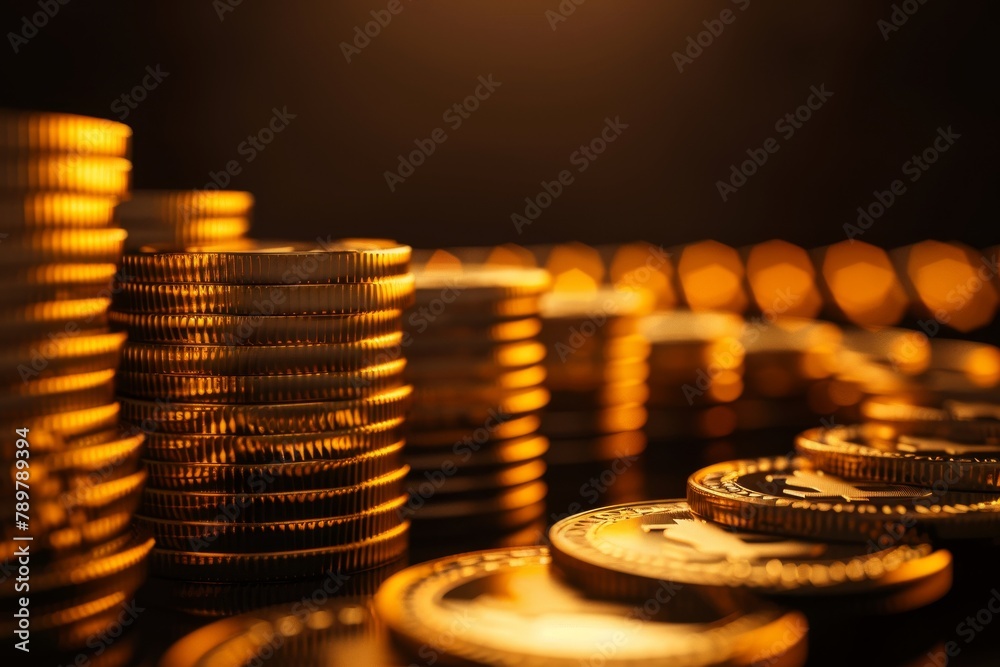 Gold coins arranged in a Fibonacci spiral , Symbolizing the ...