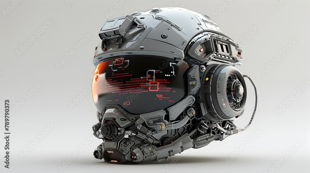 Futuristic Soldier s Helmet with Advanced Holographic Display and ...