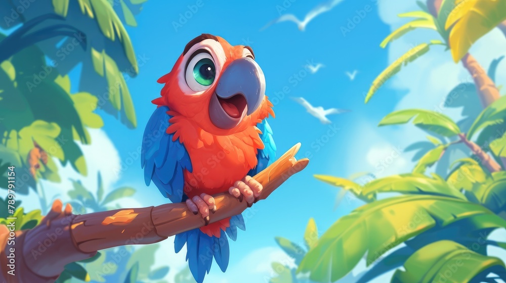 Capture the essence of this humorous parrot by replicating the image in ...
