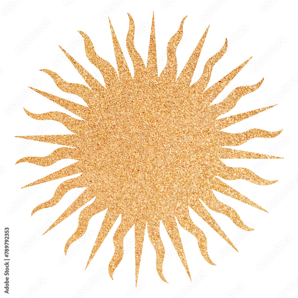 Golden sun png, spiritual illustration, transparent background Stock ...