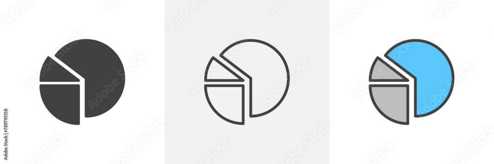 Data Diagram Icon Set. Pie chart and web report vector symbol. vector ...
