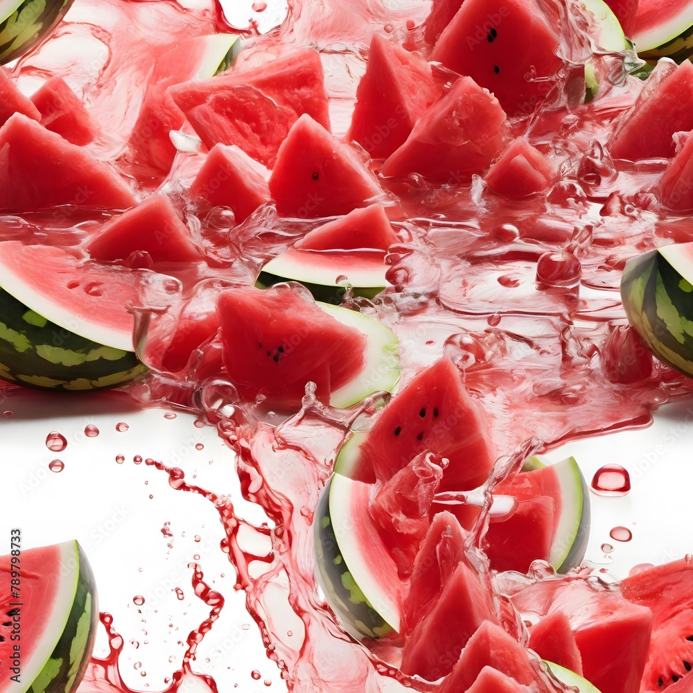Smashed watermelon juice background design for social media. Stock ...