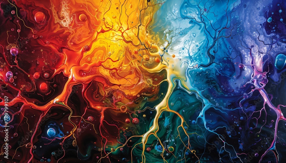 Artistic interpretation of neural pathways in the human brain Stock ...
