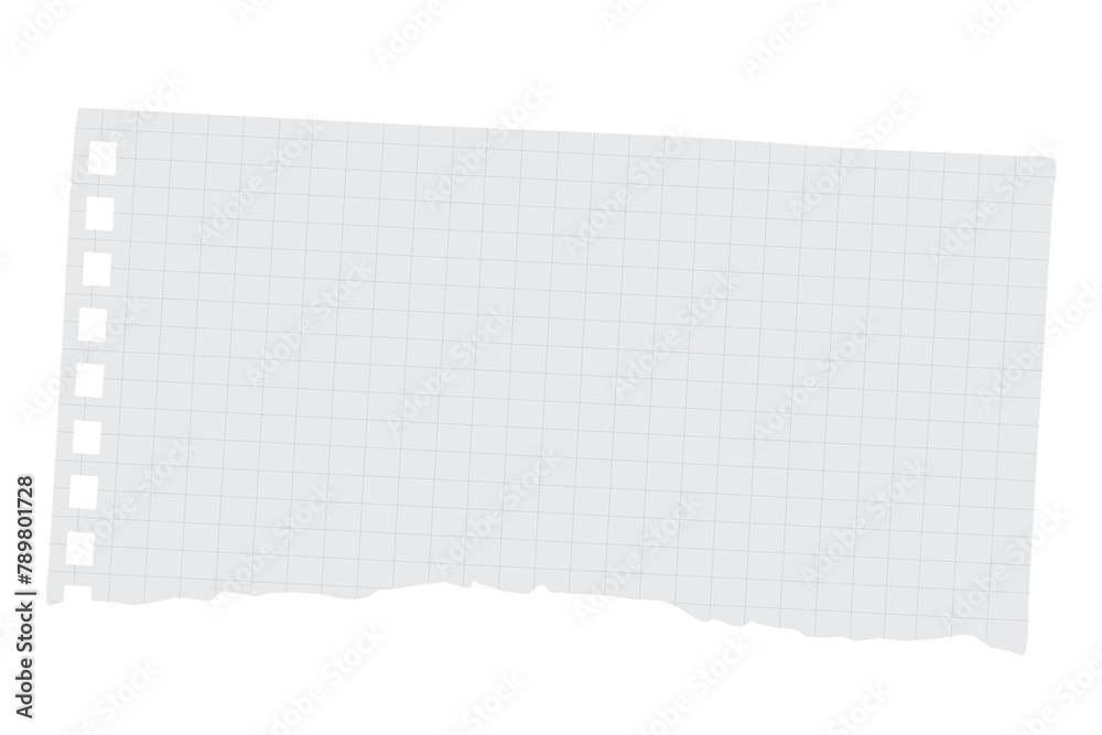 PNG ripped grid paper collage element, transparent background Stock ...