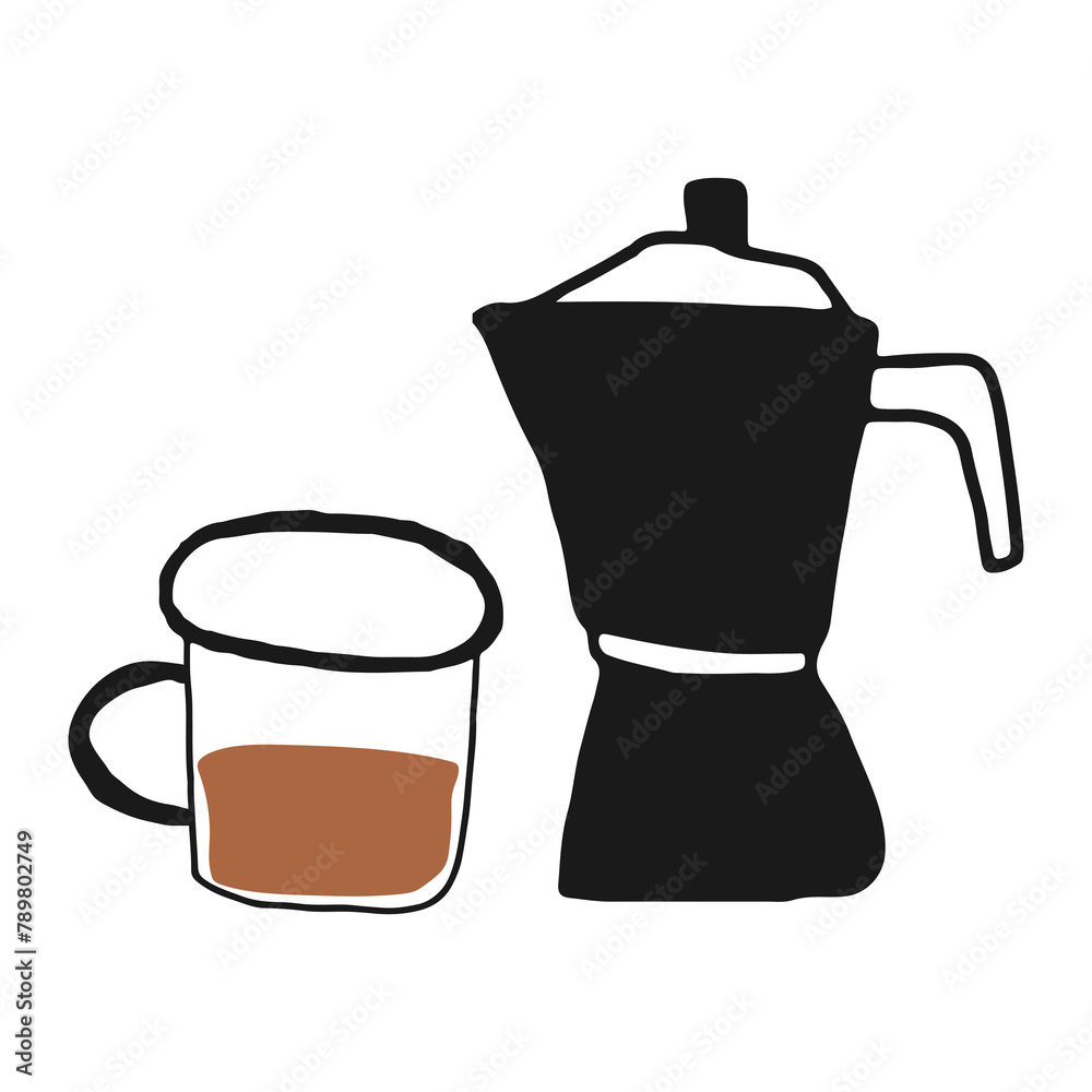 Coffee time png, aesthetic illustration, transparent background Stock ...