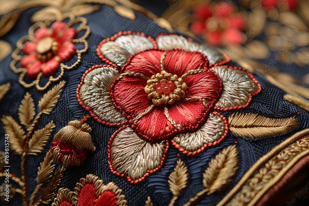 Photo Art Print Zardozi Embroidery India rich heavy embroidery often seen on garments and accessories telling tales of opulence and royalty Pixel Alchemy