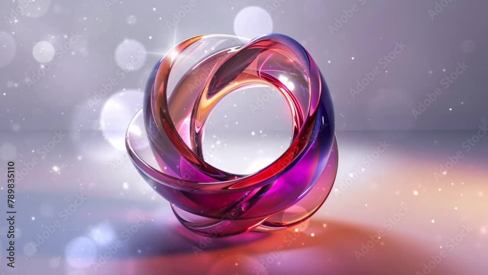 realistic render of a toroidal helix shape prism material. seamless ...