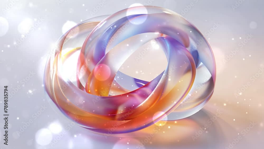 realistic render of a twisted torus shape prism mate. seamless looping ...