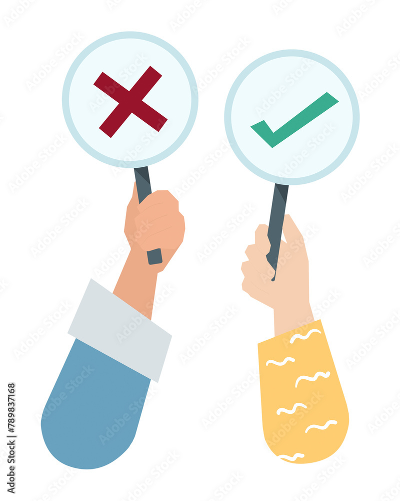 PNG Hands showing vote icons, illustration, collage element ...