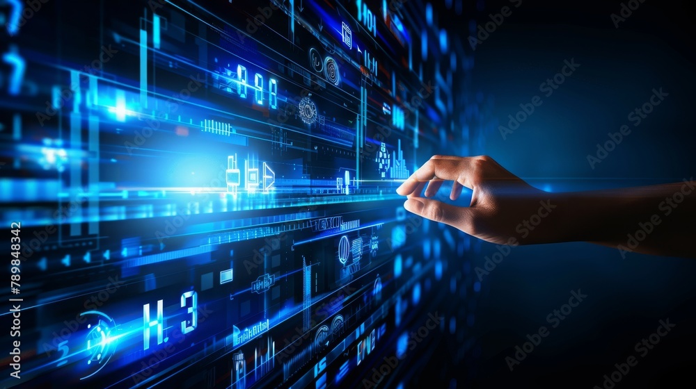 Communication network concept, Data analyzing overlay background with ...