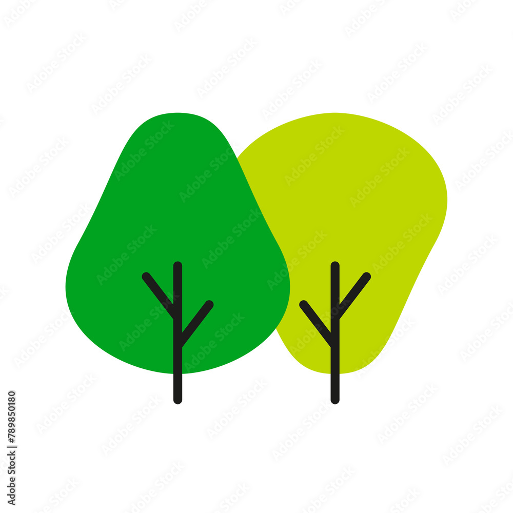 Tree icon png, nature business symbol flat design illustration Stock ...