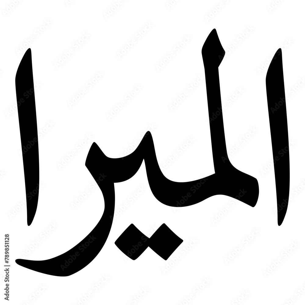 Almira Muslim Girls Name Naskh Font Arabic Calligraphy Stock Vector ...