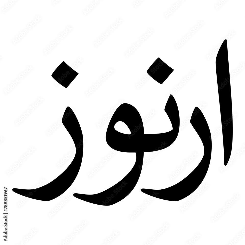 Arnawaz Muslim Girls Name Naskh Font Arabic Calligraphy เวกเตอร์สต็อก ...