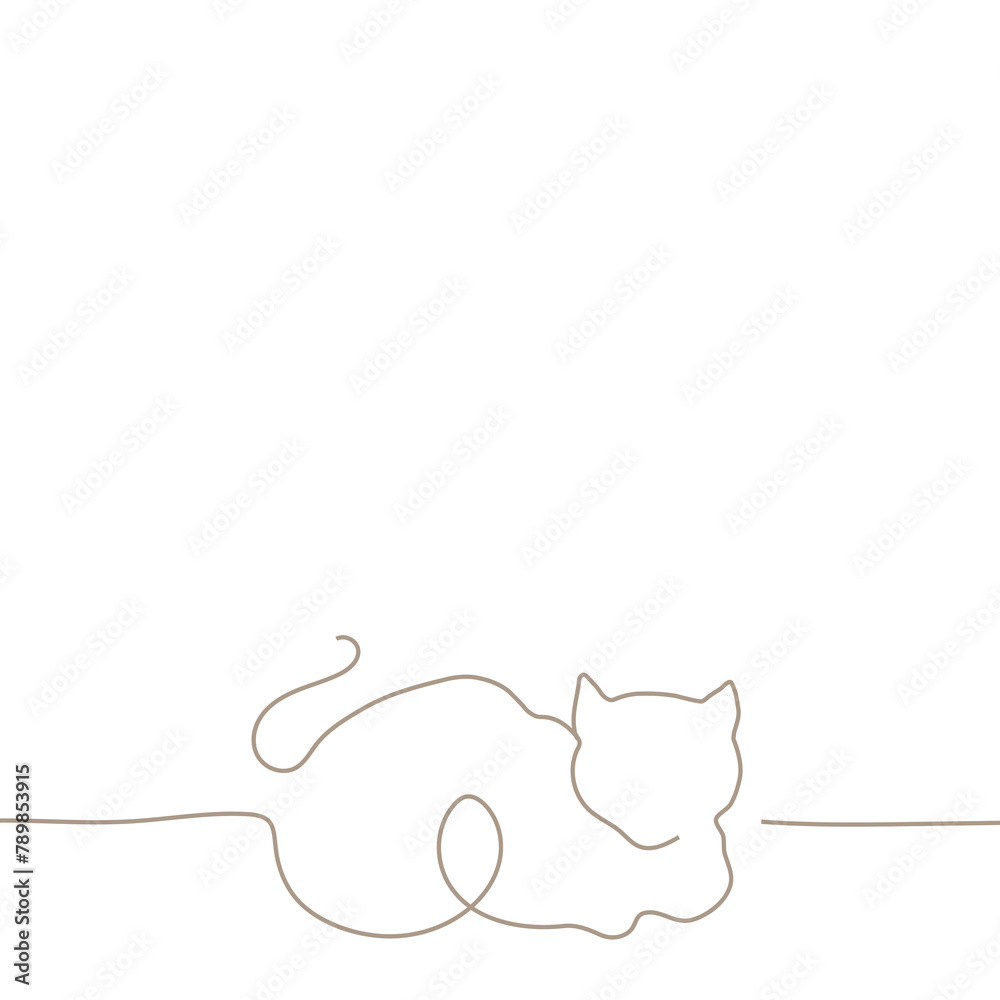 Minimal cat border png, transparent background Stock Illustration ...