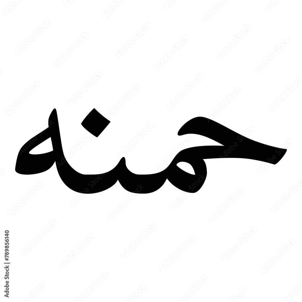 Hamnah Muslim Girls Name Naskh Font Arabic Calligraphy Stock Vector ...