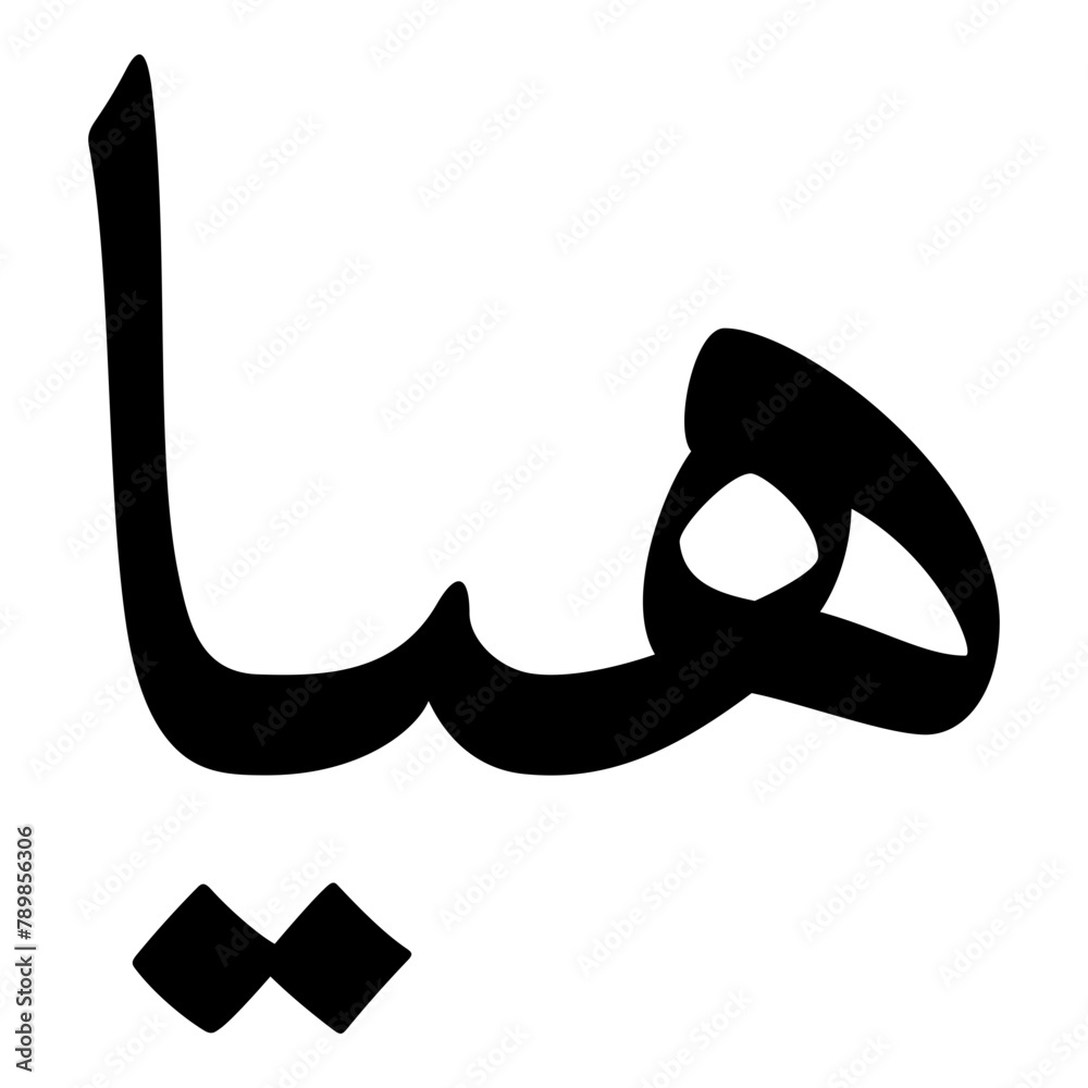 Haya Muslim Girls Name Naskh Font Arabic Calligraphy Stock Vector ...