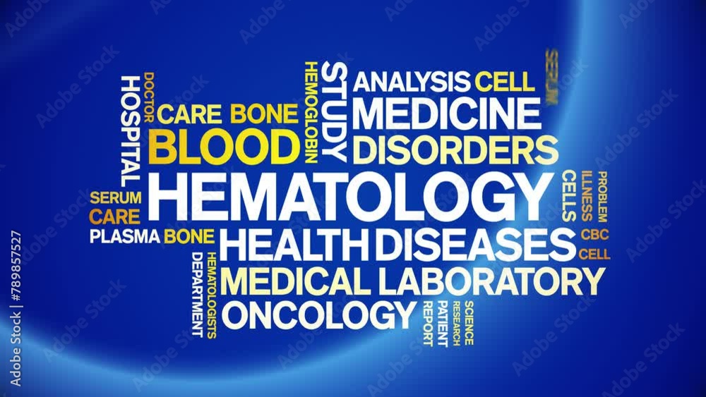 Hematology animated word cloud;text design animation tag kinetic ...