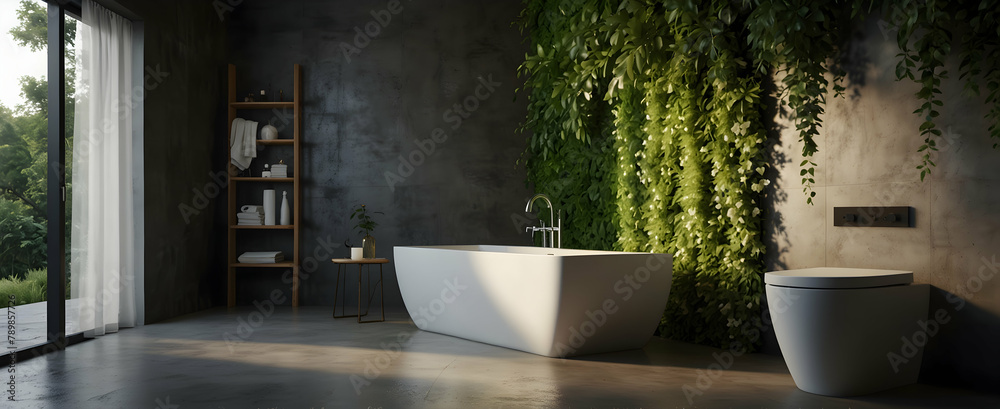 Breathe in Nature: A Botanical Bathroom Oasis with Wall-Mounted ...